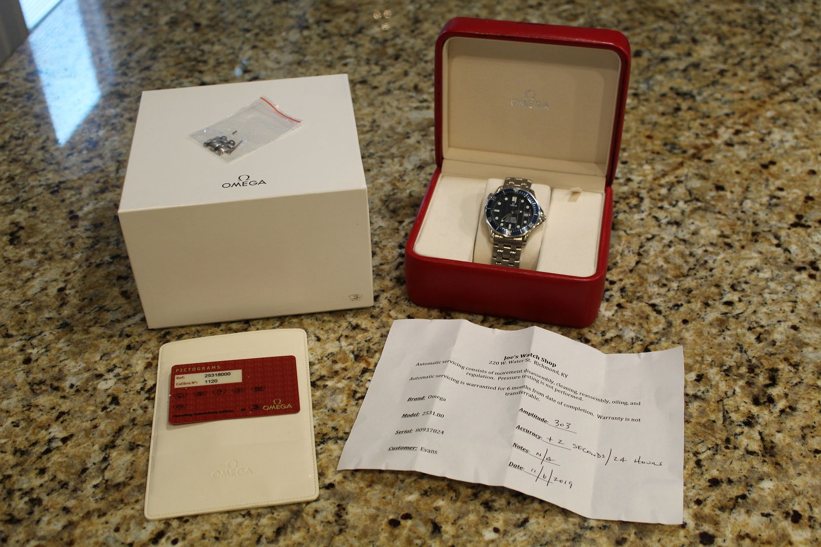 SOLD Omega Seamaster SMP 2531.80 Blue Wave Bond 007 Full Size 41mm Auto ...