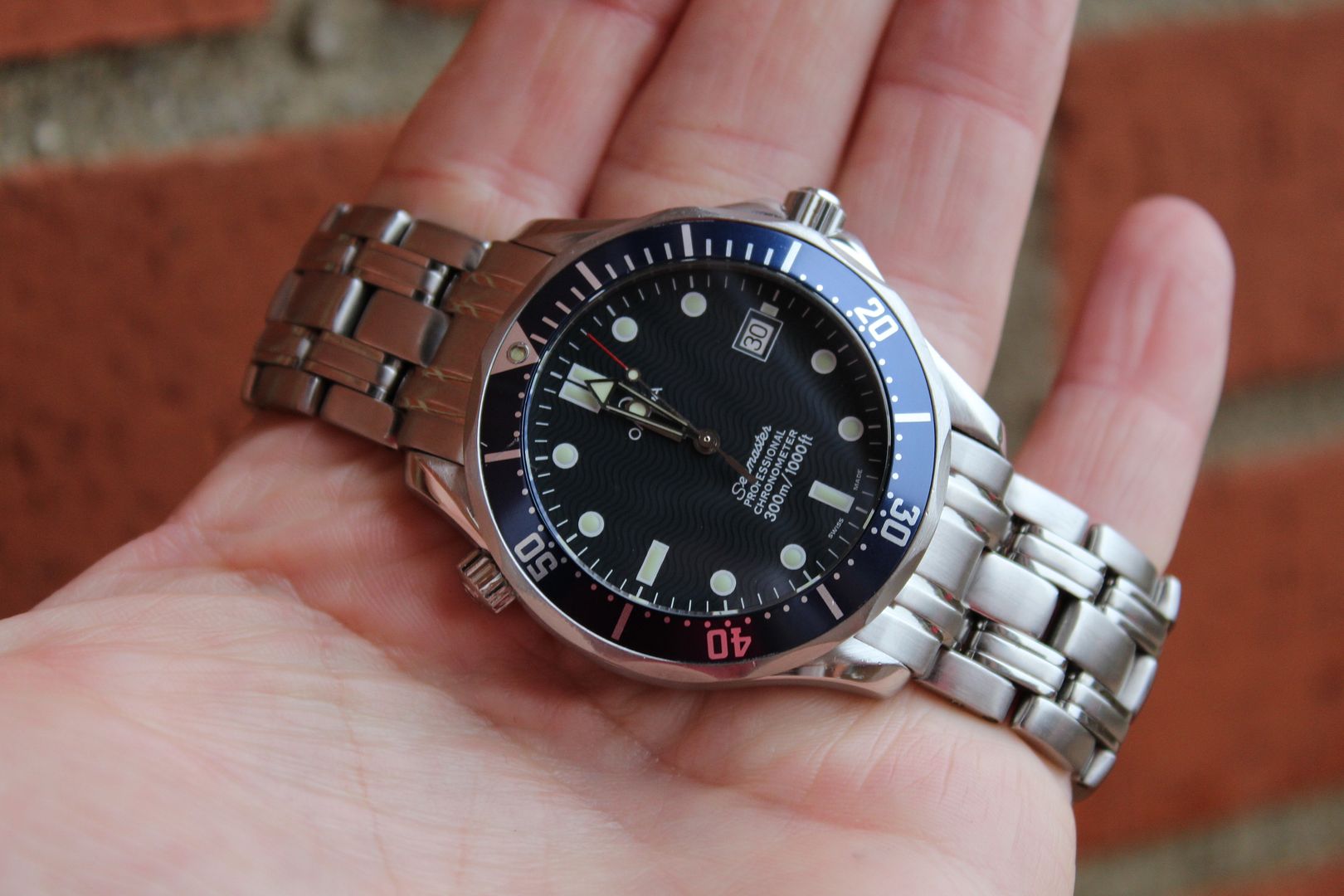 SOLD Omega Seamaster 300M SMP 2531.80 Blue Wave Bond 007 Full Size 41mm ...