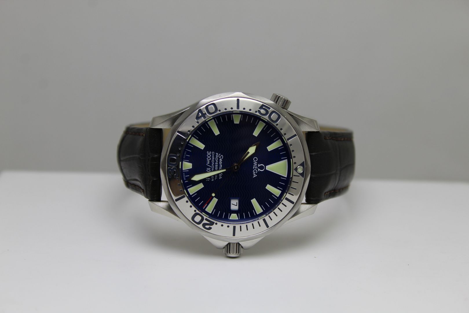 SOLD OEM Omega 20/18 20mm Dark Brown Alligator Strap 98000276 & 18mm ...