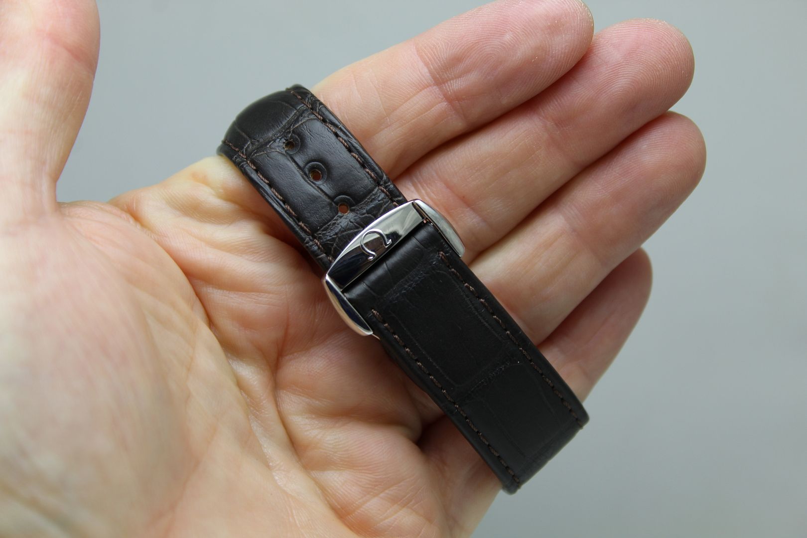 SOLD OEM Omega 20/18 20mm Dark Brown Alligator Strap 98000276 & 18mm ...